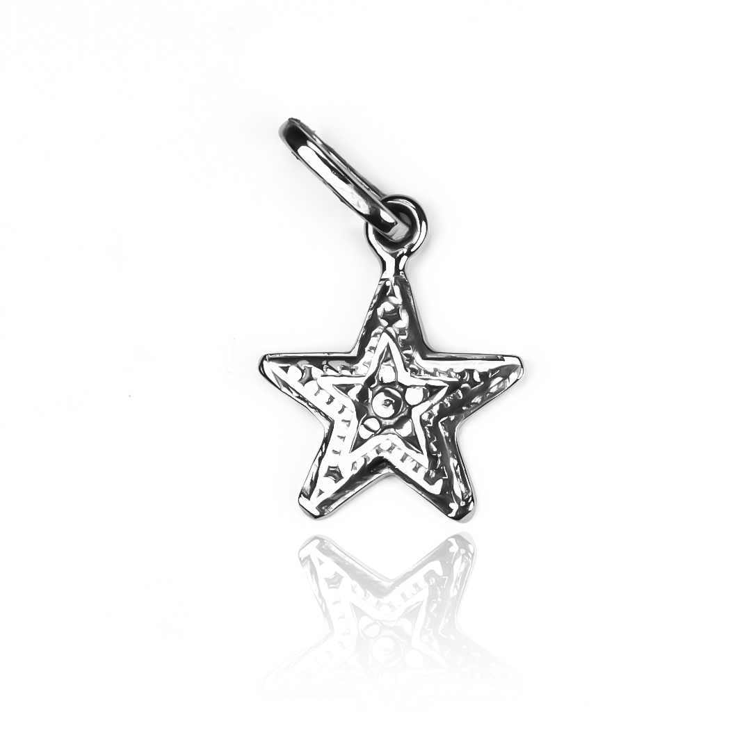 Dije Estrella estampada J – Joyería Caracas