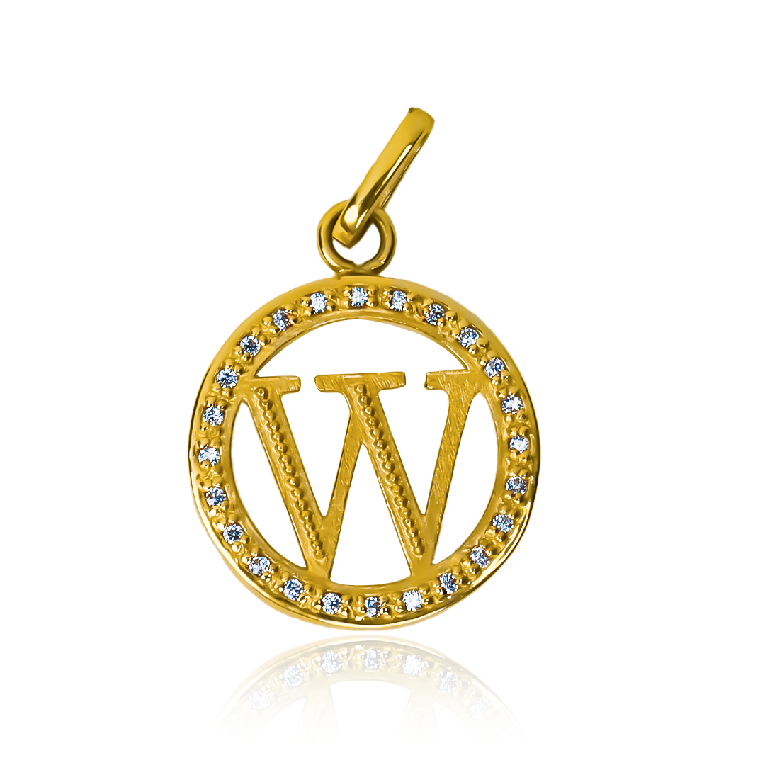 Dije Letra W party cristal JC – Joyería Caracas