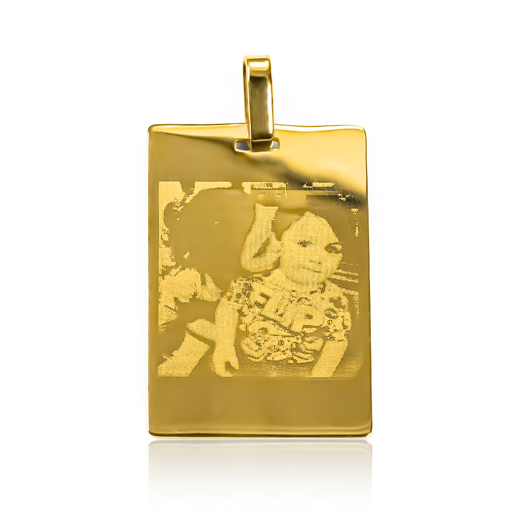 Dije Placa Foto grabada JC – Joyería Caracas