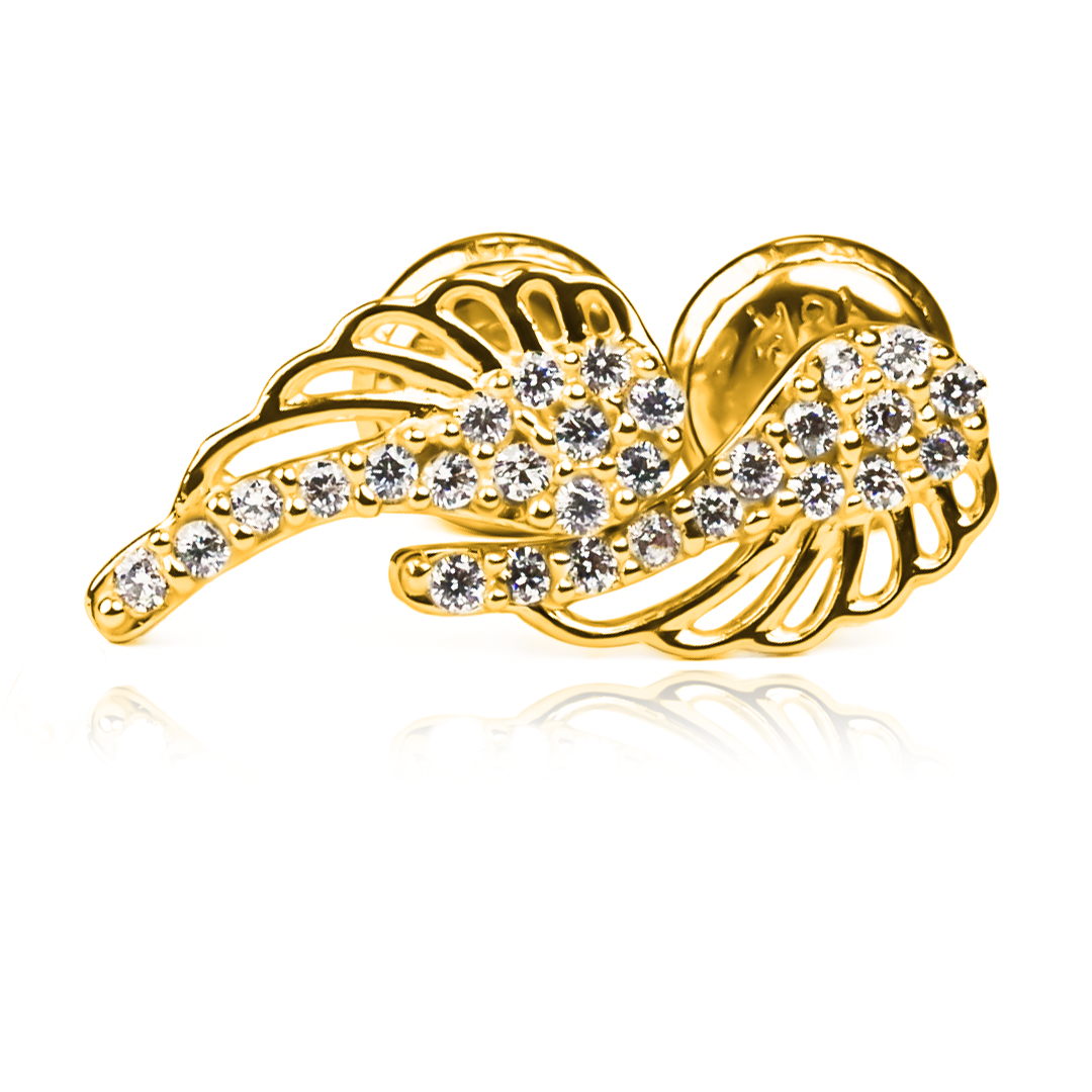Topitos Alas caladas cristal – Joyería Caracas