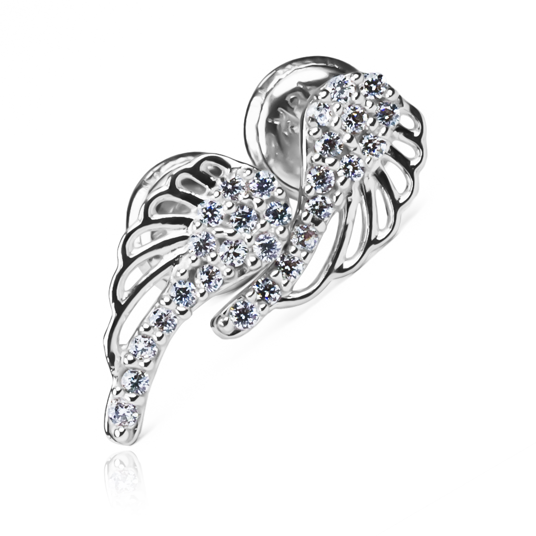 Topitos Alas caladas cristal white – Joyería Caracas