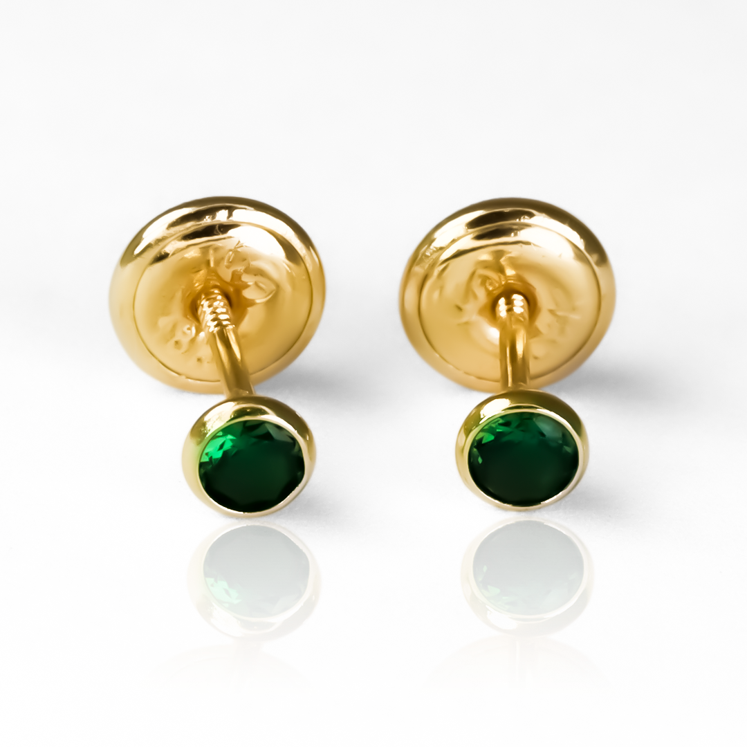 Topitos Gema #2.5 Biselada verde – Joyería Caracas