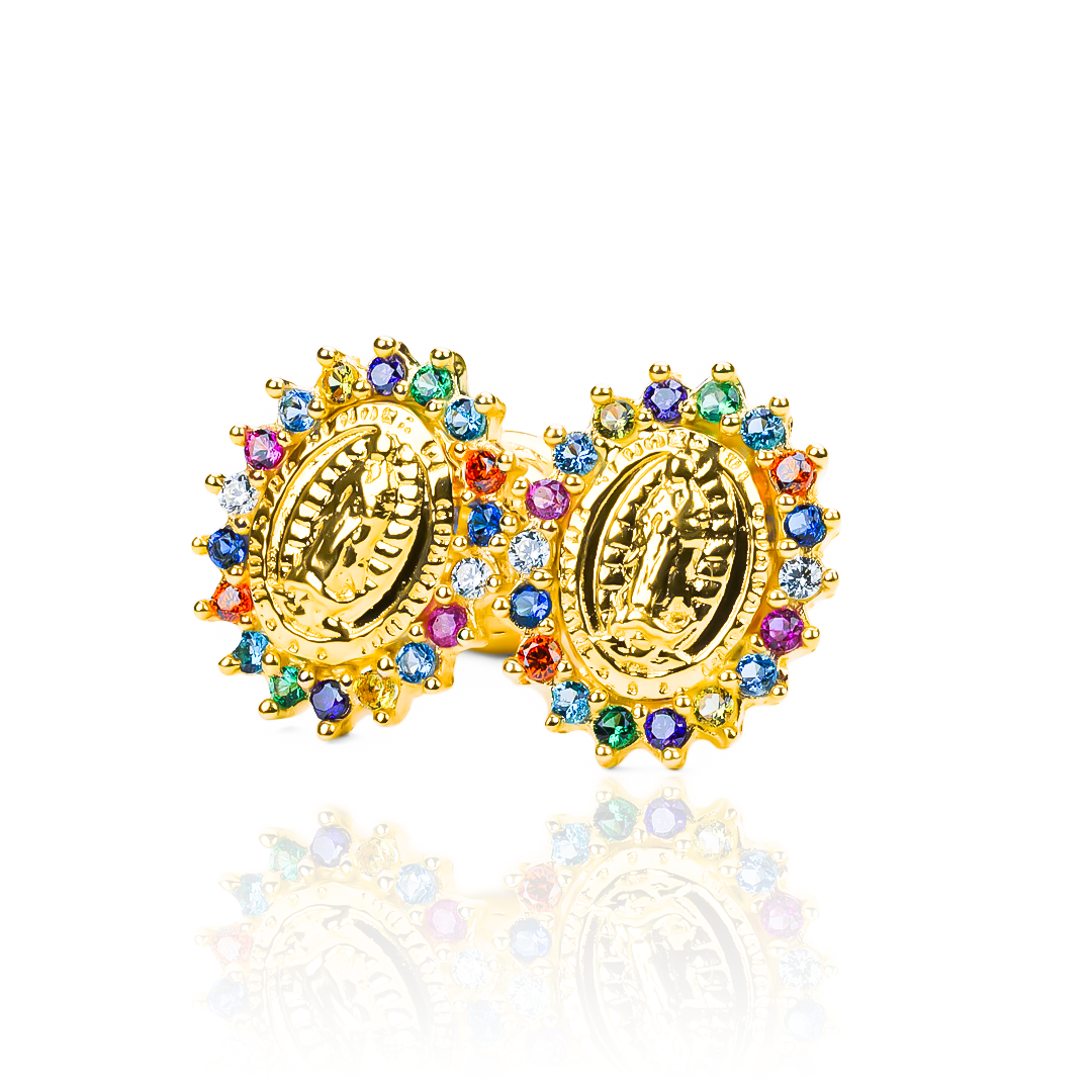 Topitos Guadalupe Cristales multicolor M – Joyería Caracas